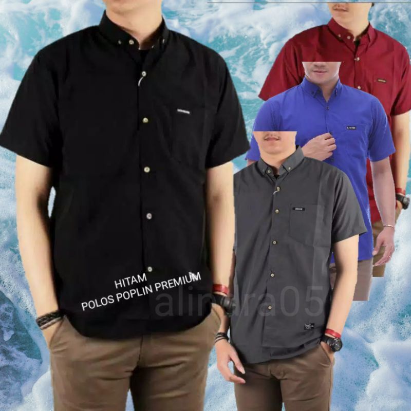 Jual kemeja polos pria pendek premium quality/hem pendek/hem polos ...