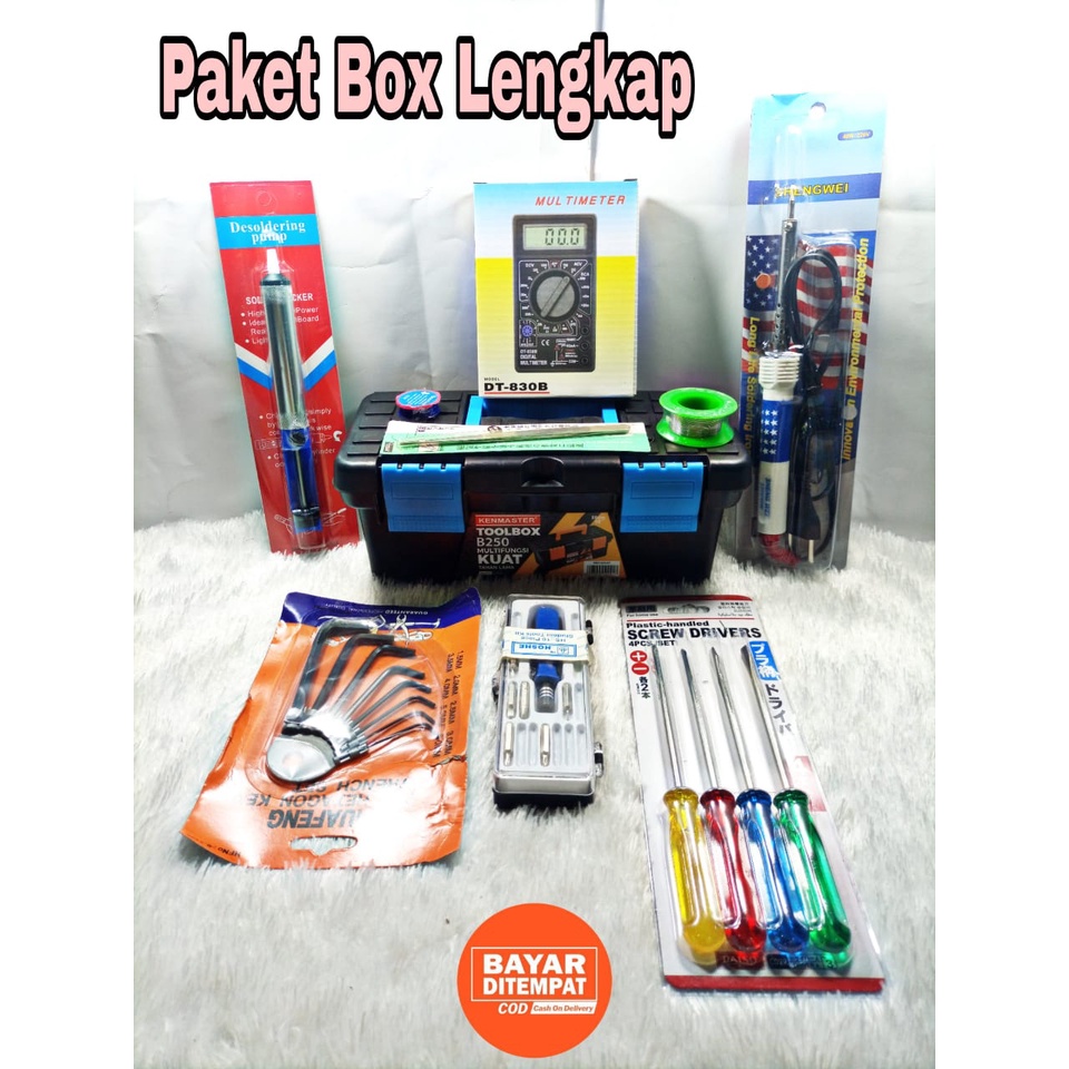 Jual Alat Solder Listrik 40W / Sedotan / Multitester Digital / Toolbox ...