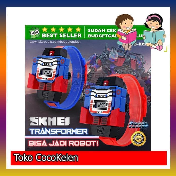 Jual JAM TANGAN ANAK SKMEI TRANSFORMER ROBOT ORIGINAL DG1095 BIRU ...