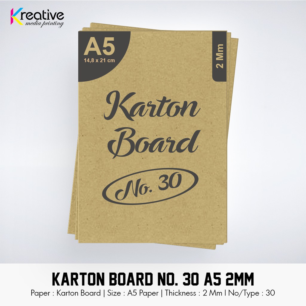 Jual Karton Board No. 30 (A5 / 2 mm / No. 30) | Shopee Indonesia