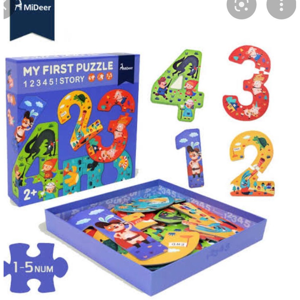 Jual MIDEER MY FIRST PUZZLE 1 2 3 4 / PUZZLE ANGKA EDUKASI | Shopee ...