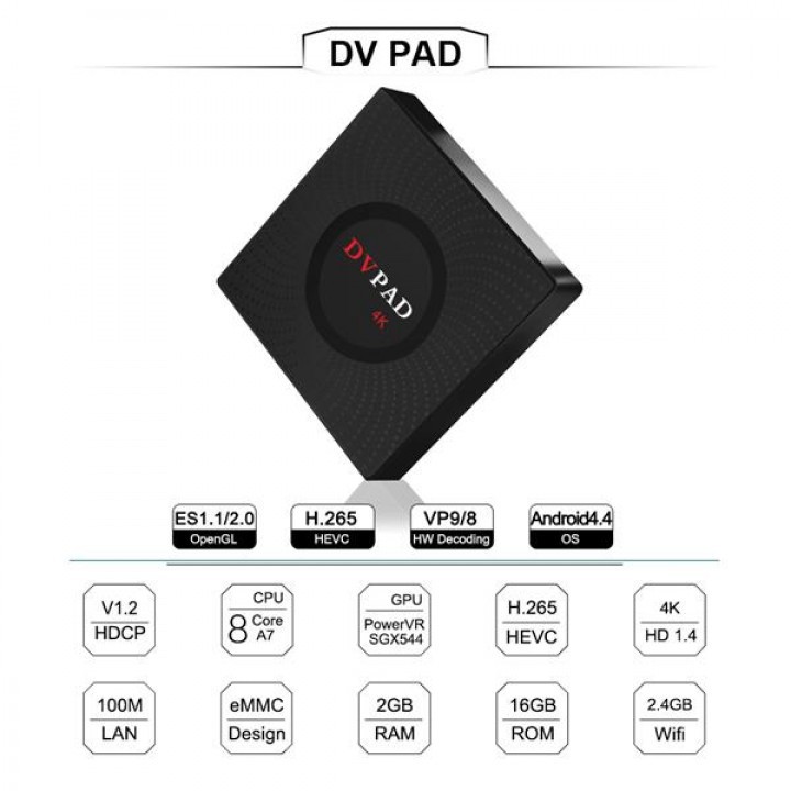 Jual TV Box-Android Octa Core Smart TV Box DV PAD 4K KODI RAM 2GB ROM ...