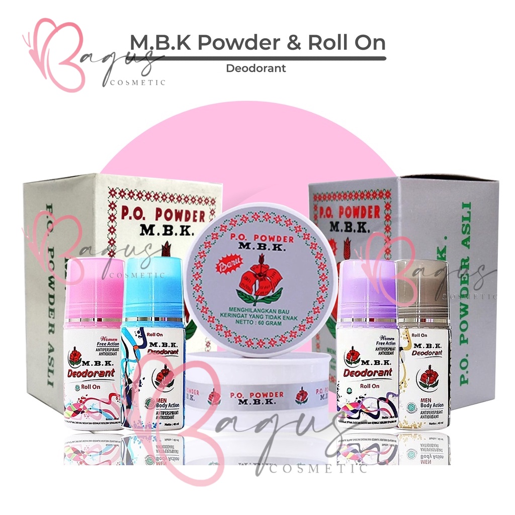 Jual ⭐BAGUS⭐ M.B.K Deodorant Powder Sachet | Bulat | Roll On Hitam Pink ...