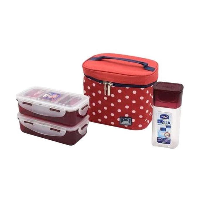 Jual Lock & Lock Exclusive Dotted Lunch Box Set -Kotak Makan (Red ...