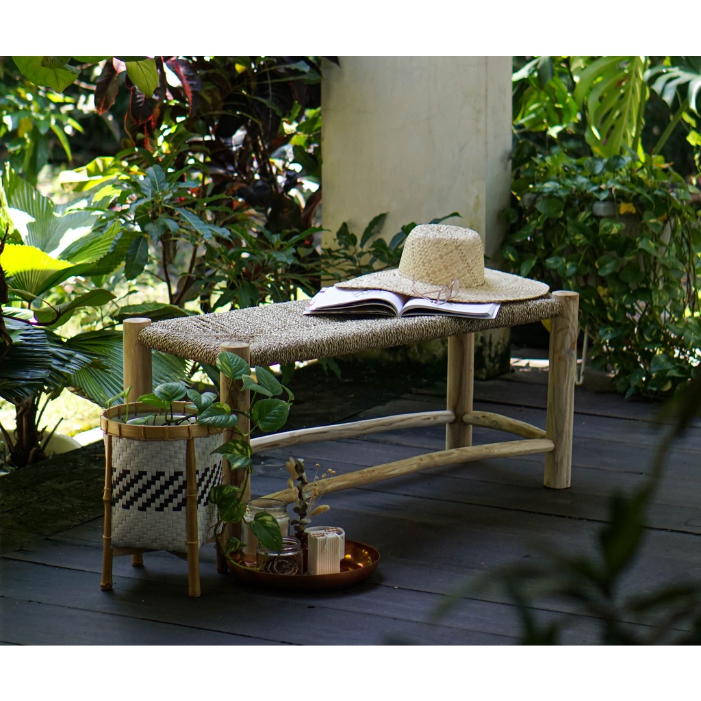 Jual Kursi homEY - Bench Woven 100x35x45cm -Natural | Shopee Indonesia