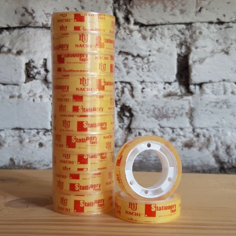 Jual Isolasi Kecil Tipis // Solatip Tape String Bening Nachi 12mm x 10 ...