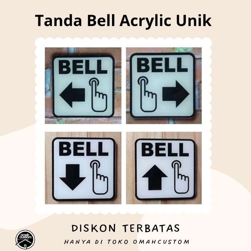 Jual Tanda Bell Akrilik GRATIS Custom Arah Panah Acrylic | Shopee Indonesia
