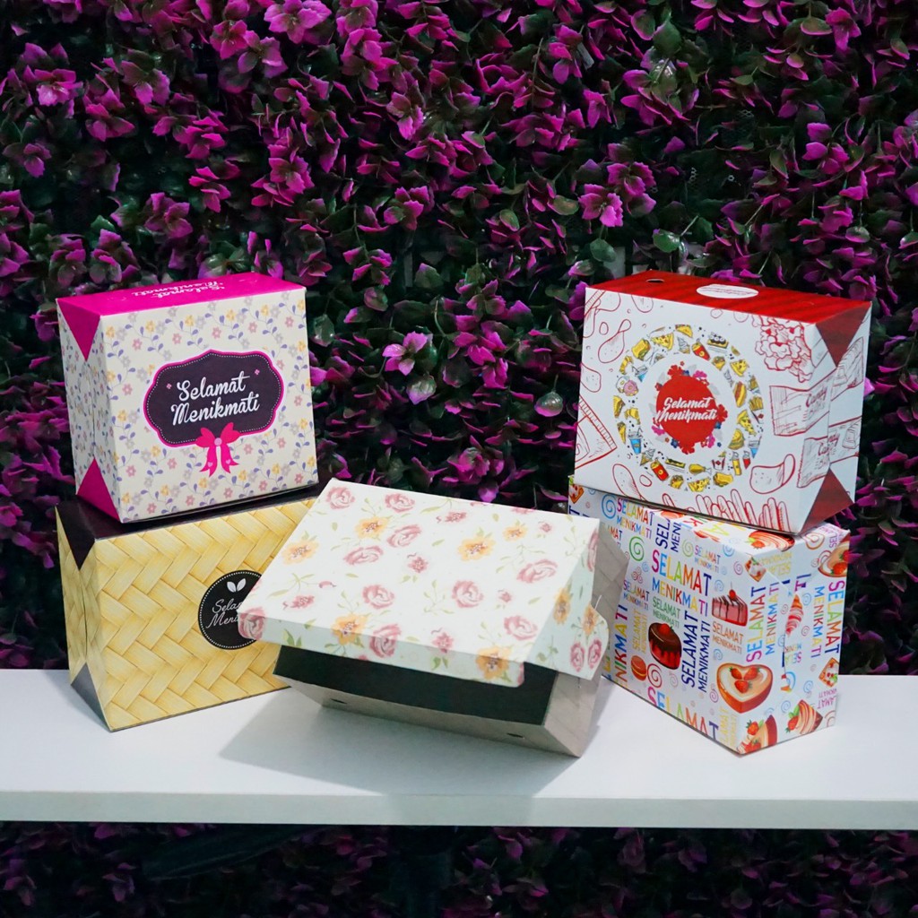 Jual Dus Snack Motif 12 x 12 x 7 cm - Dus Kue - Snack Box - Warna Warni ...