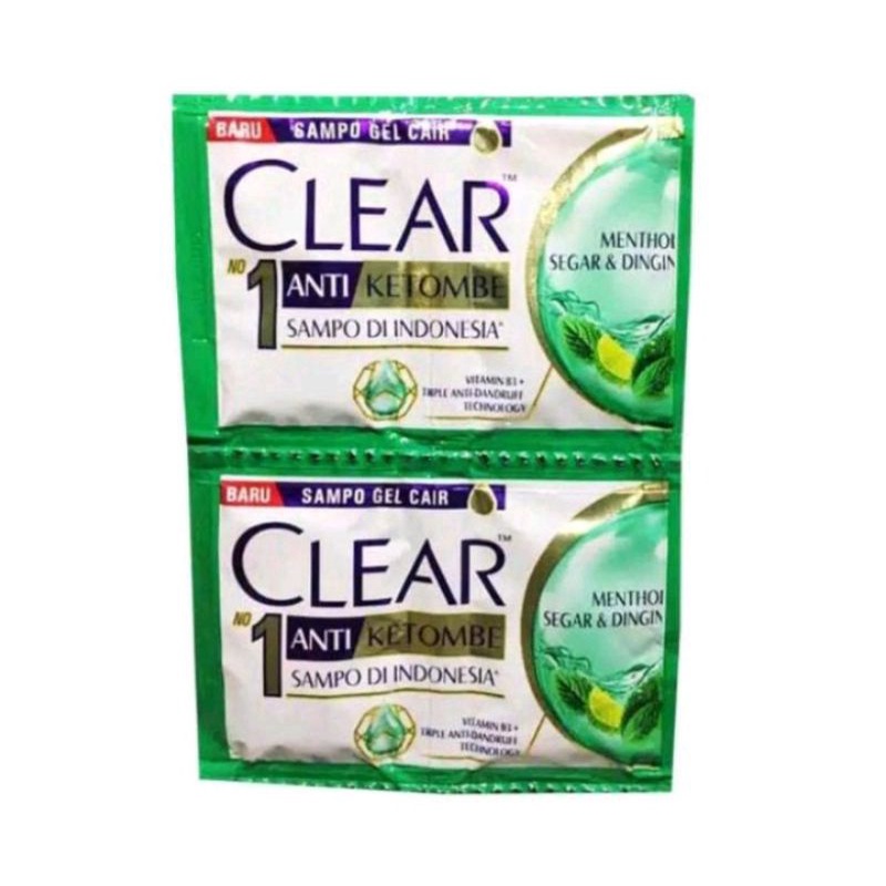 Jual Clear ICE COOL MENTHOL HIJAU sachet - shampoo anti ketombe ...