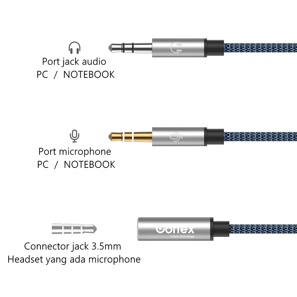 Jual Cortex Power - MH229 Kabel Splitter Audio Jack 3.5mm Female to ...