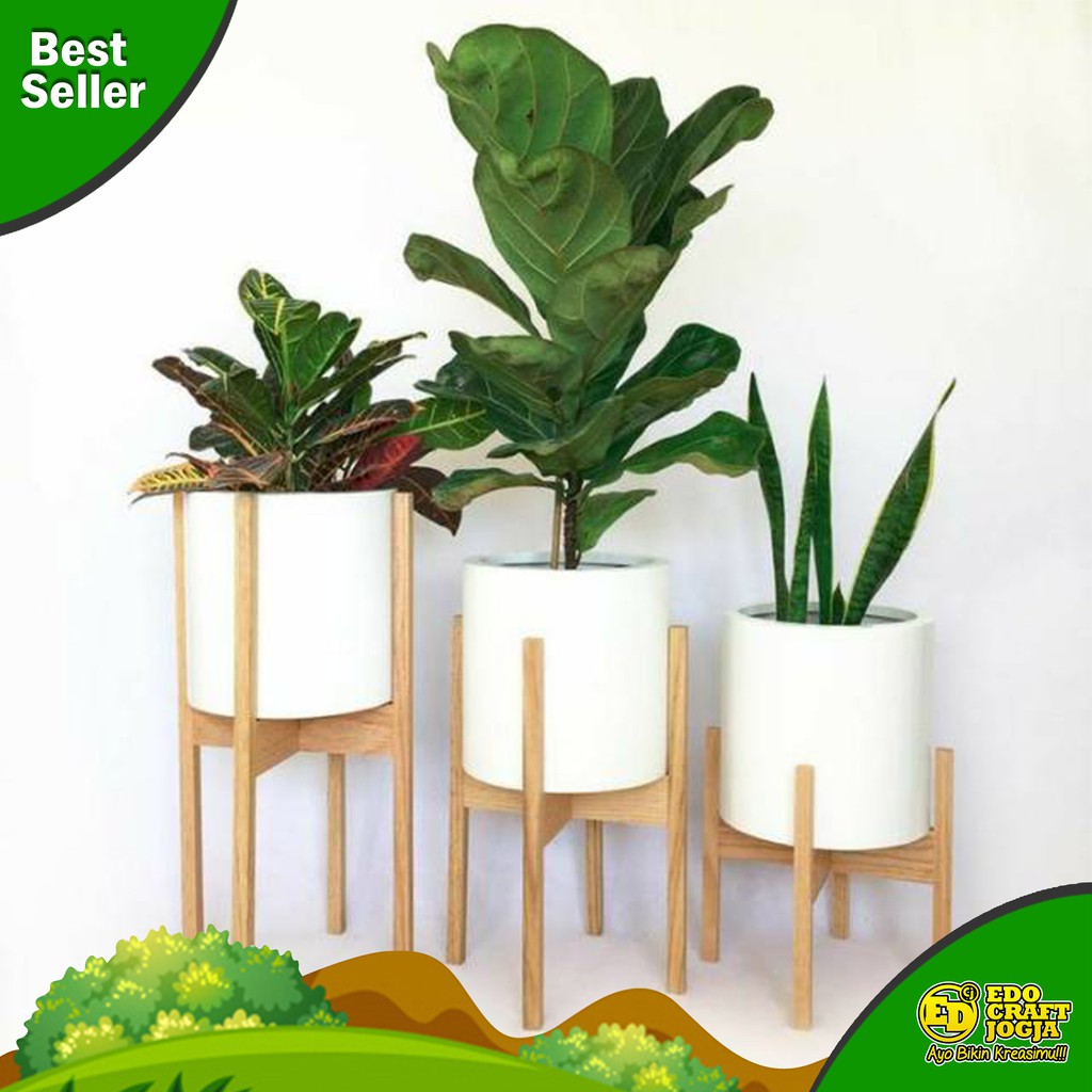 Jual Standing Pot Kayu Standing Planter Kayu Taman Tatakan Bunga Kayu ...