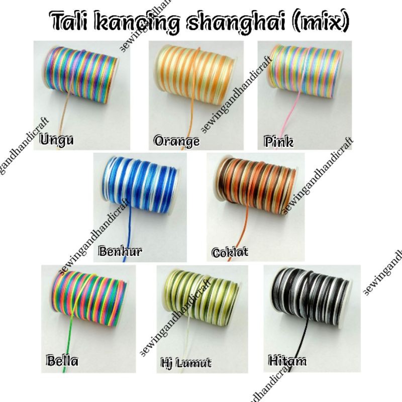 Jual Tali Satin Warna Gradasi Pelangi/Neon Rainbow Cord/Tali Kancing ...
