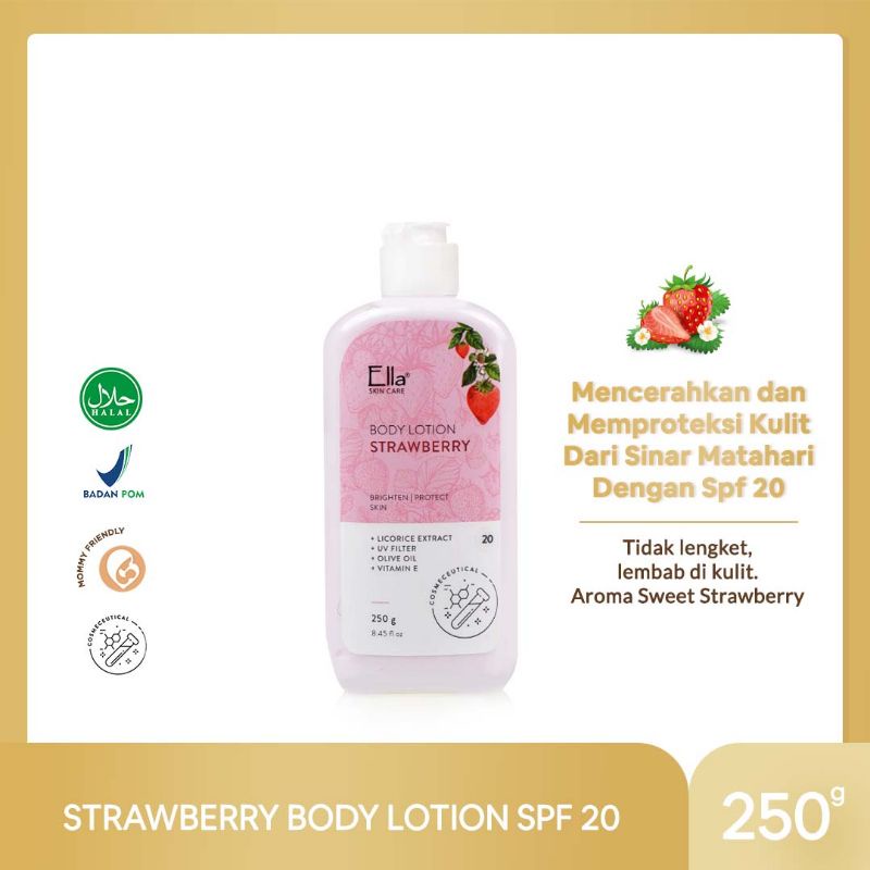 Jual ELLA SKINCARE Whitening Body Lotion SPF 20 Strawberry with ...