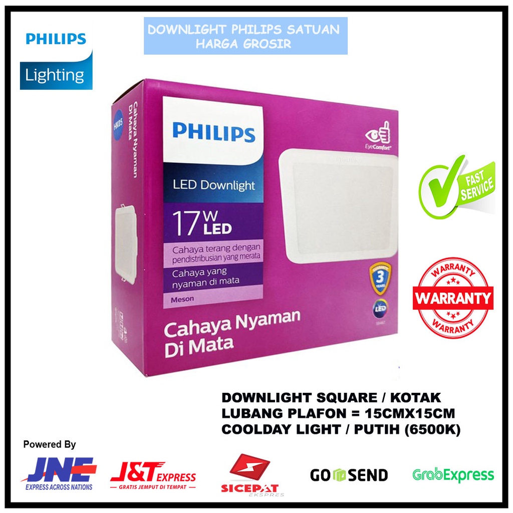 Jual Lampu Downlight LED Kotak Philips 59467 Meson Square SQ 150 17w ...