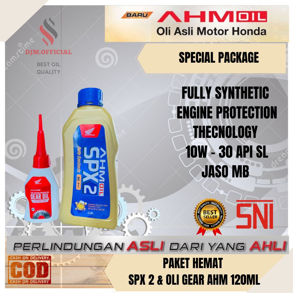 Jual PAKET HEMAT OLI AHM OIL SPX 2 10W-30 SL JASO-MB FULLY SYNTHETIC ...