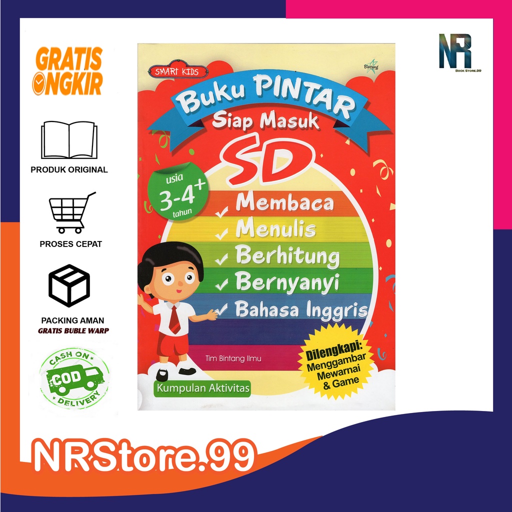 Jual BUKU PINTAR SIAP MASUK SD ( MEMBACA, MENULIS, BERHITUNG, BERNYANYI ...