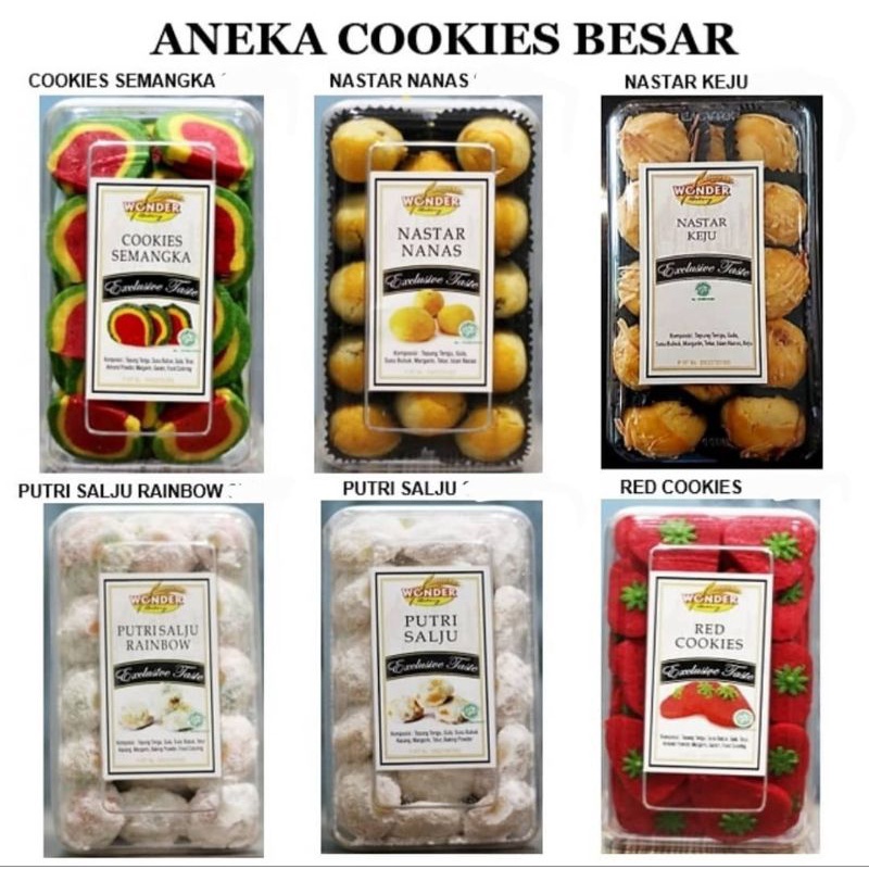 Jual Cookies Kue Kering Lebaran Besar Wonder Bakery Aneka Macam ((Lidah ...