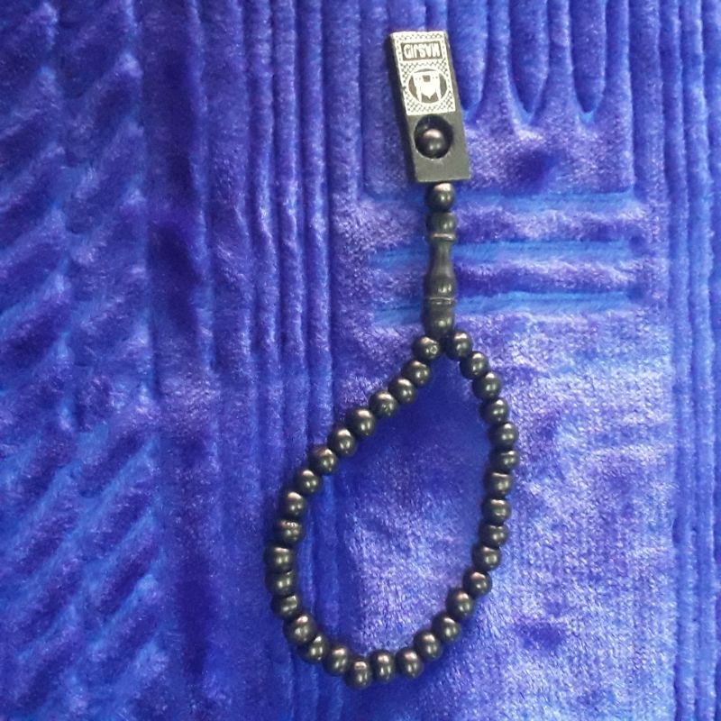 Jual tasbih kayu santigi 33 butir tasbih hitam kayu 8mm tasbih kayu ...