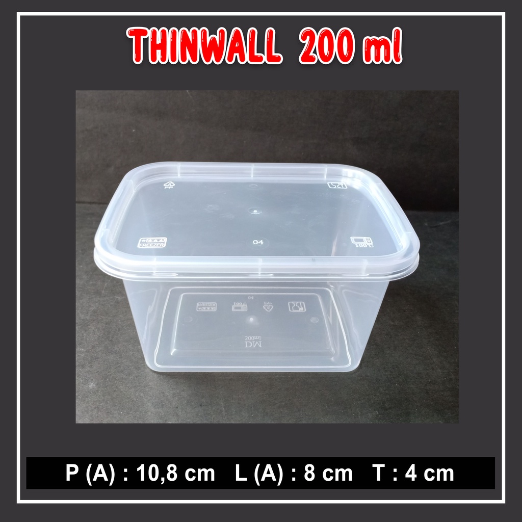 Jual (25) THINWALL KOTAK 200 ML / THINWALL RECT 200 ML | Shopee Indonesia