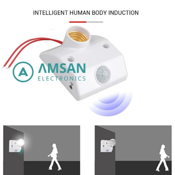 Jual Fitting Lampu Sensor Gerak PIR AC 220V Human Body Motion Detector ...