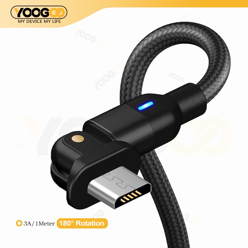 Jual 3A Fast Charging Kabel Mobile Cables 180 Degree Rotation Data ...