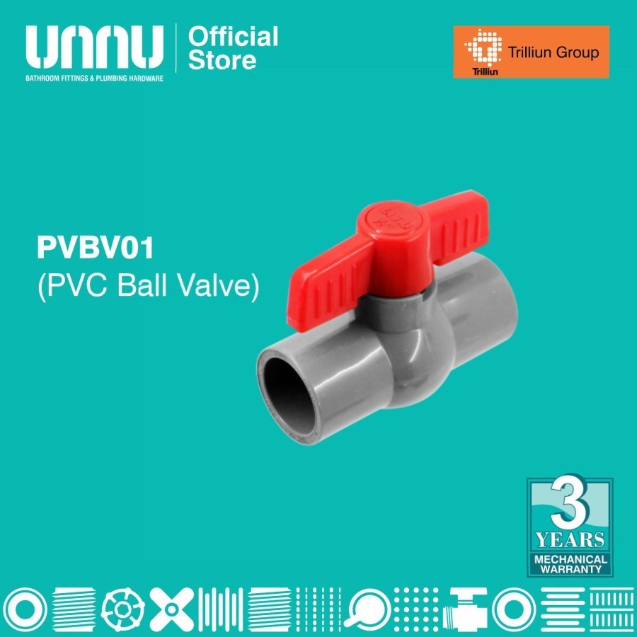 Jual UNNU PVC Ball Valve - PVBV01 1/2" inch ( Berkelas ) | Shopee Indonesia