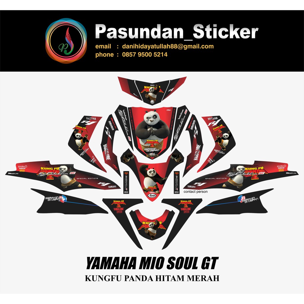 Jual YAMAHA MIO SOUL GT KUNGFU PANDA HITAM MERAH | Shopee Indonesia