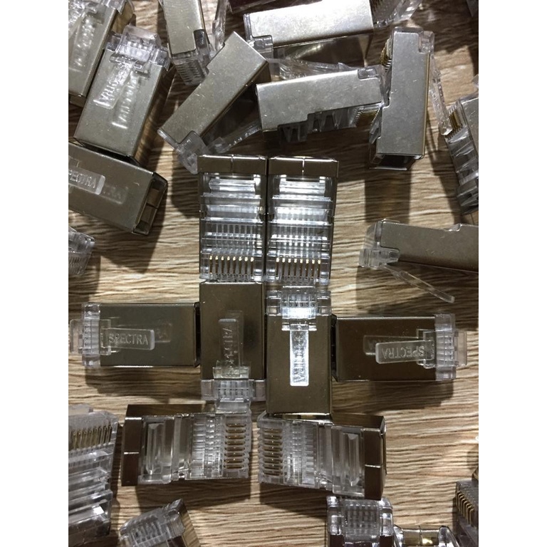 Jual SPECTRA Konektor RJ45 FTP STP Cat5e isi 100 Pcs Rj 45 Cat5 Besi ...