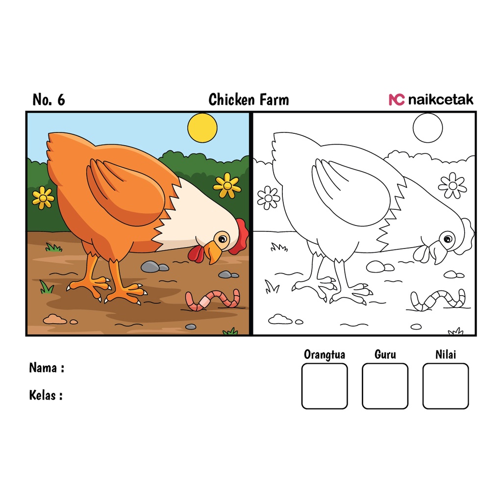 Jual GAMBAR & SKETSA MEWARNAI - TEMA FARM ANIMALS | Shopee Indonesia