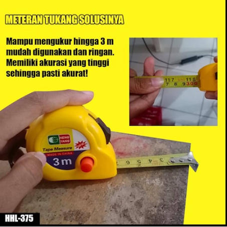 Jual METERAN TUKANG 3M tape measure alat bangunan meteran tarik ...