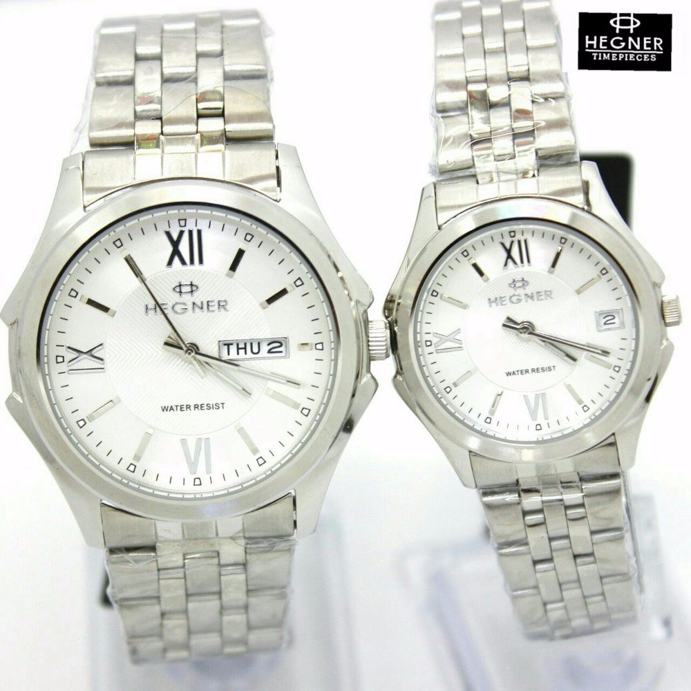 Jual Jam Tangan Couple Original Hegner 8001 Silver White HARGA SATUAN ...