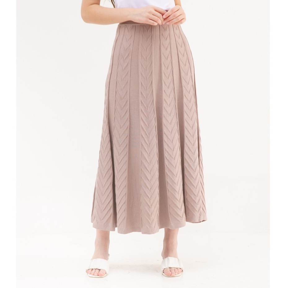 Jual Asiro Elvina Knitted Skirt Sand Rok Wanita | Shopee Indonesia