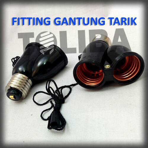 Jual fiting saklar tarik 2 lampu, fitting lampu tarik, fiting gantung tarik | Shopee Indonesia