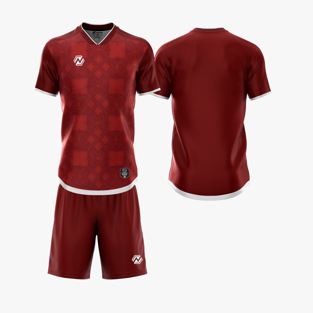 Jual JERSEY FUTSAL NAMO CUBE MERAH BISA CUSTOM SABLON FULL POLYFLEX ...