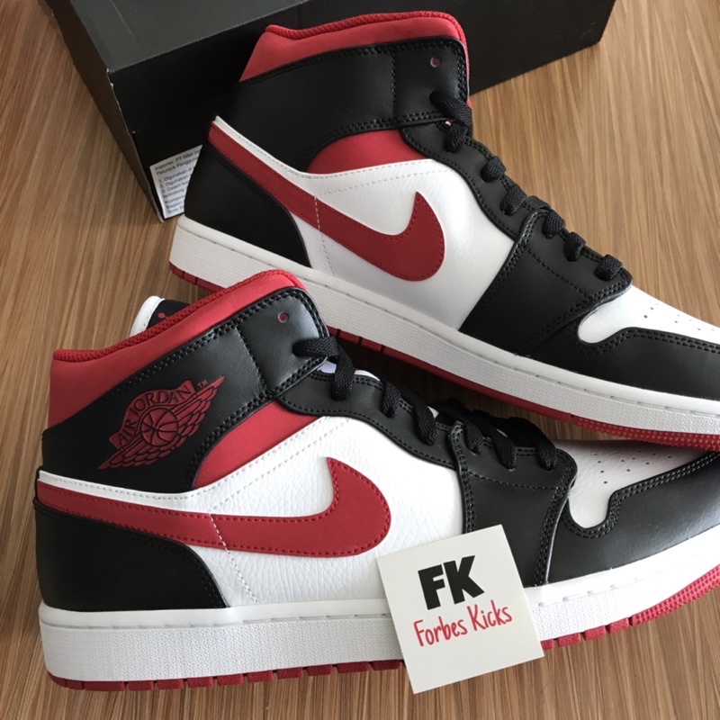 Jual Air Jordan 1 Mid Metallic Gym Red || chicago black toe bred ...