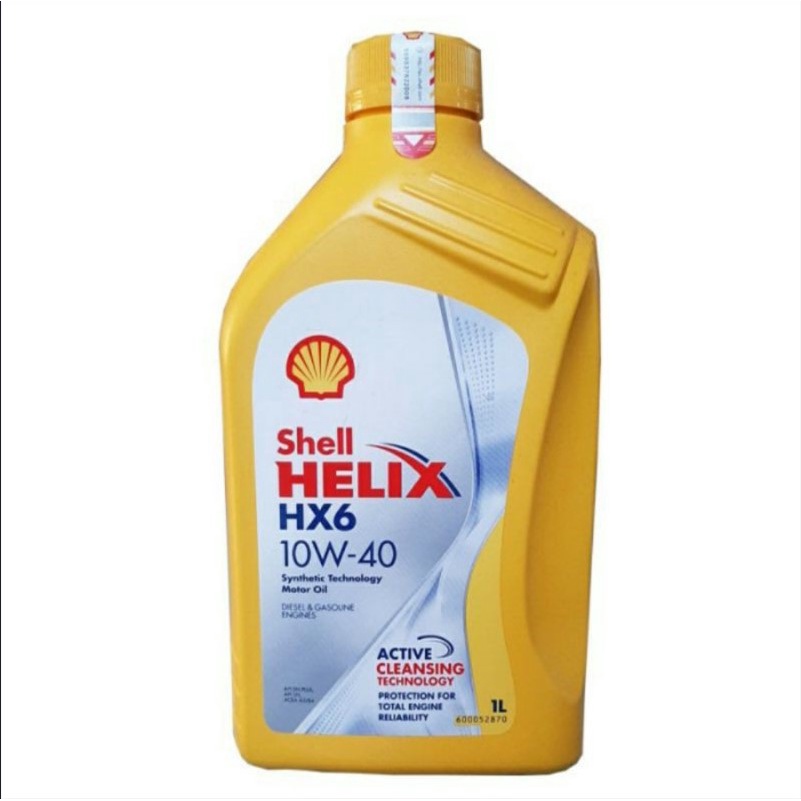 Jual Oli Mesin Shell Helix HX6 SAE 10W-40 1 Liter Bensin Botol HX 6 ...