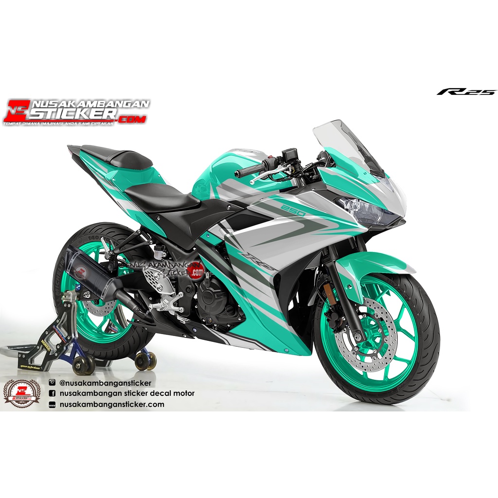 Jual Stiker Decal Motor Yamaha R25 Full Body Authentic Biru Toska ...