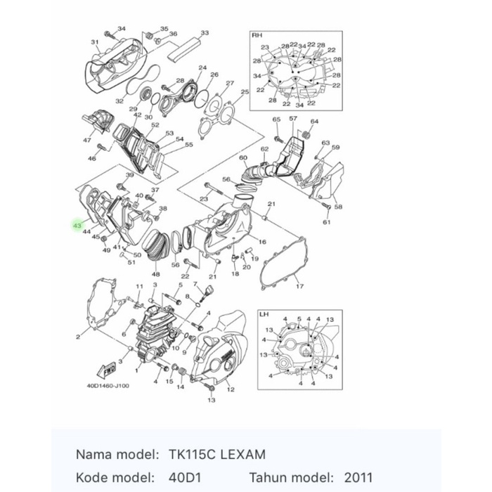 Jual (100% QUALITY ) BUSA SARINGAN BOX FILTER UDARA LEXAM ORI YMH 40D-E4461-00 Mantap bos ...