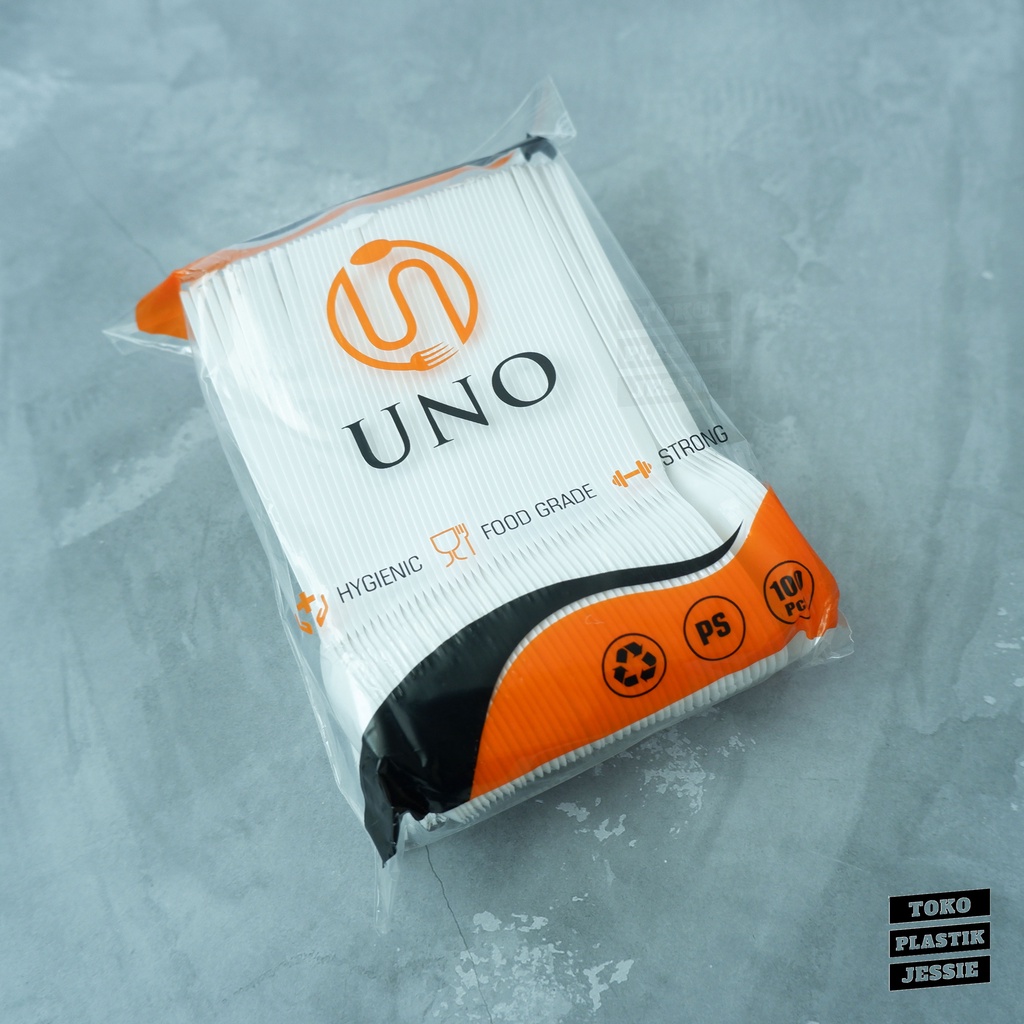 Jual Sendok Makan dan Garpu Plastik Putih UNO isi 100 PCS | Shopee ...