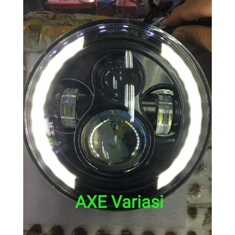 Jual Lampu Led daymaker 7inch hi low 4 mata half ring dc 12V | Shopee ...