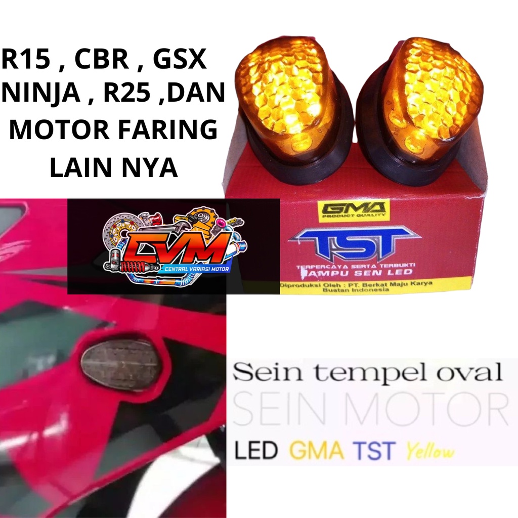 Jual Sen Tempel Lampu Sen Sein Tempel Oval Akai Ak551 Model Tst Gma Universal R15,Cbr150r,Gsx ...