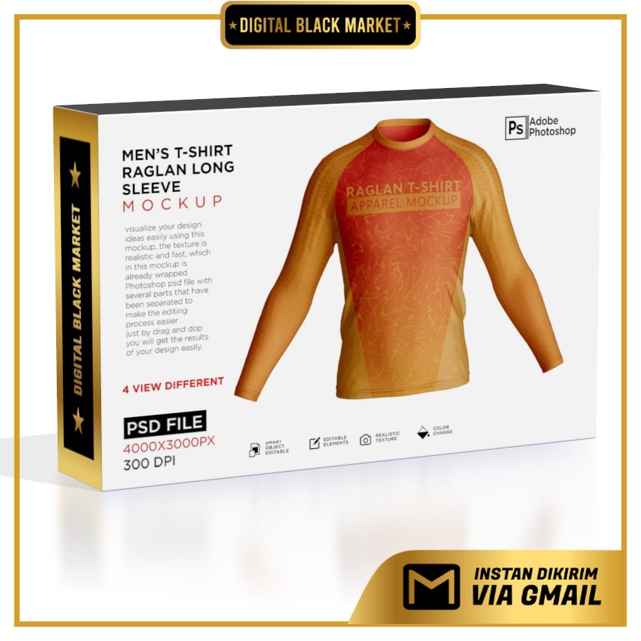 Jual Mens Shirt Raglan Mockup | Shopee Indonesia