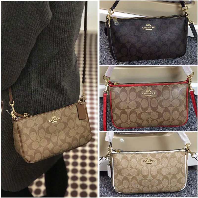 Jual Coach Top Handle Pouch In Signature | Shopee Indonesia