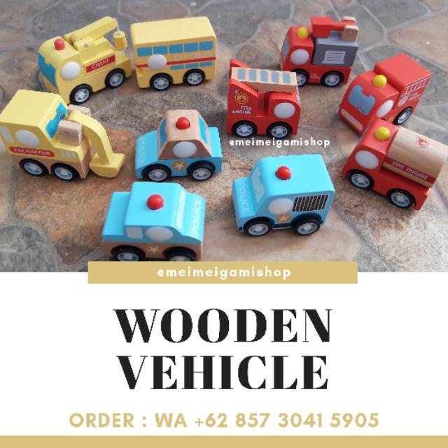 Jual MINISO Mainan Kayu Wooden Vehicle | Shopee Indonesia