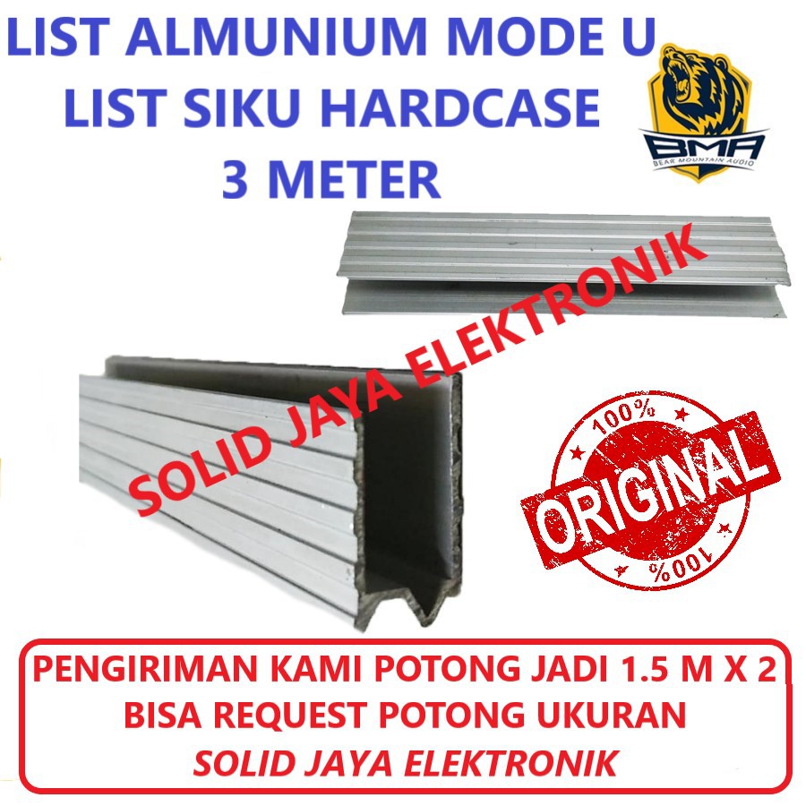 Jual LIST SIKU U HARDCASE LIS ALMUNIUM M BOX BOK MODEL HARD CASE ...