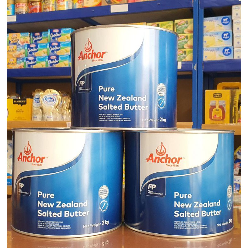 Jual Anchor Butter Salted 2kg Kaleng / Butter Anchor 2Kg | Shopee Indonesia