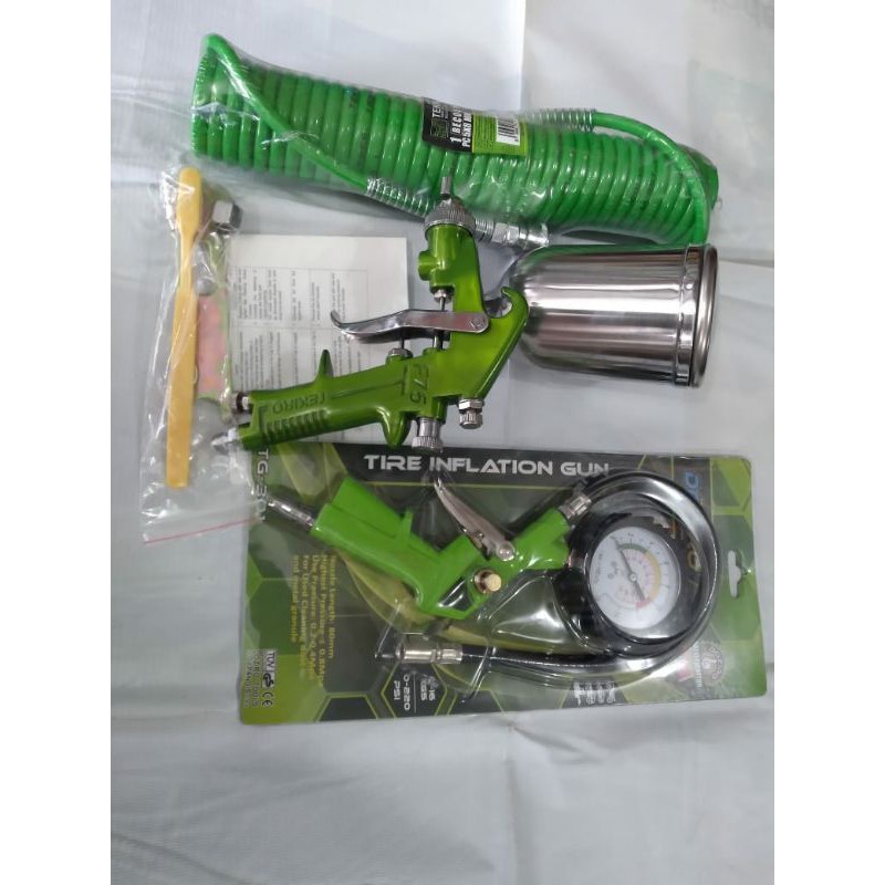 Jual Paket 3in1 Spray Gun F75 TEKIRO + Selang TEKIRO 6m + Inflator ...