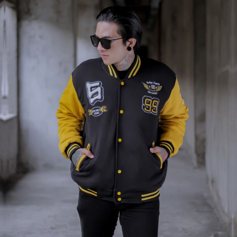 Jual Jaket Varsity Pria/Jaket Baseball Katun Tebal/Jaket Pria Dewasa ...