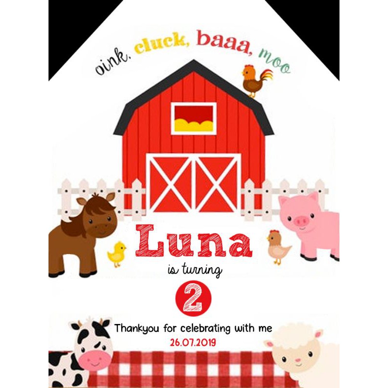 Jual Newborn Birthday Thanks Card Label Hampers Souvenir Tag Custom ...