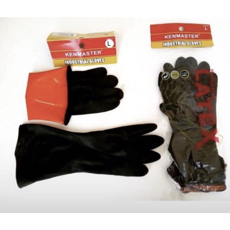 Jual KEN MASTER Sarung tangan karet latex HITAM L anti slip rubber ...